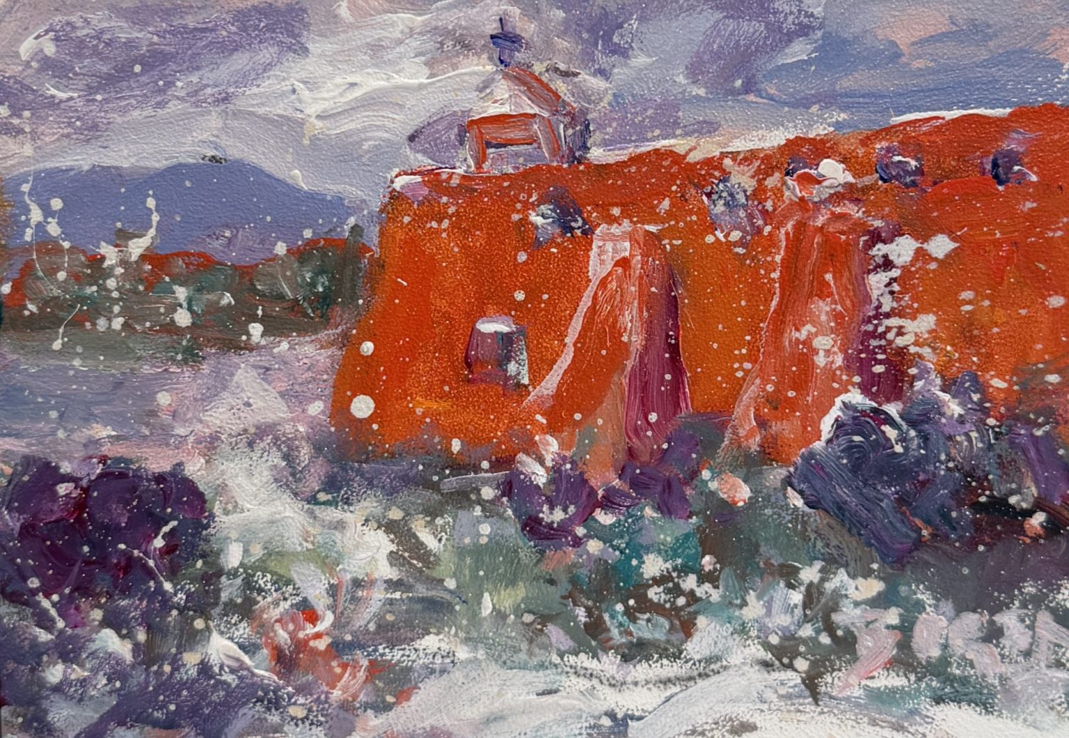 TAOS MORADA EARLY SNOW – By Evelyne Boren – Acosta Strong Fine Art