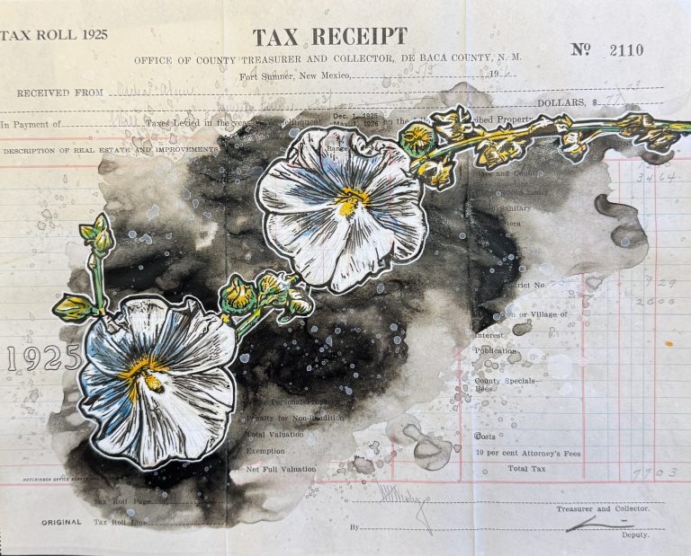 FORT SUMNER HOLLYHOCKS BY J. DYLAN CAVIN – Acosta Strong Fine Art